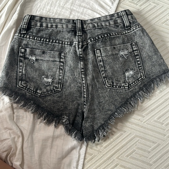 SHEIN | Shorts | Black V Cut Jean Shorts | Poshmark